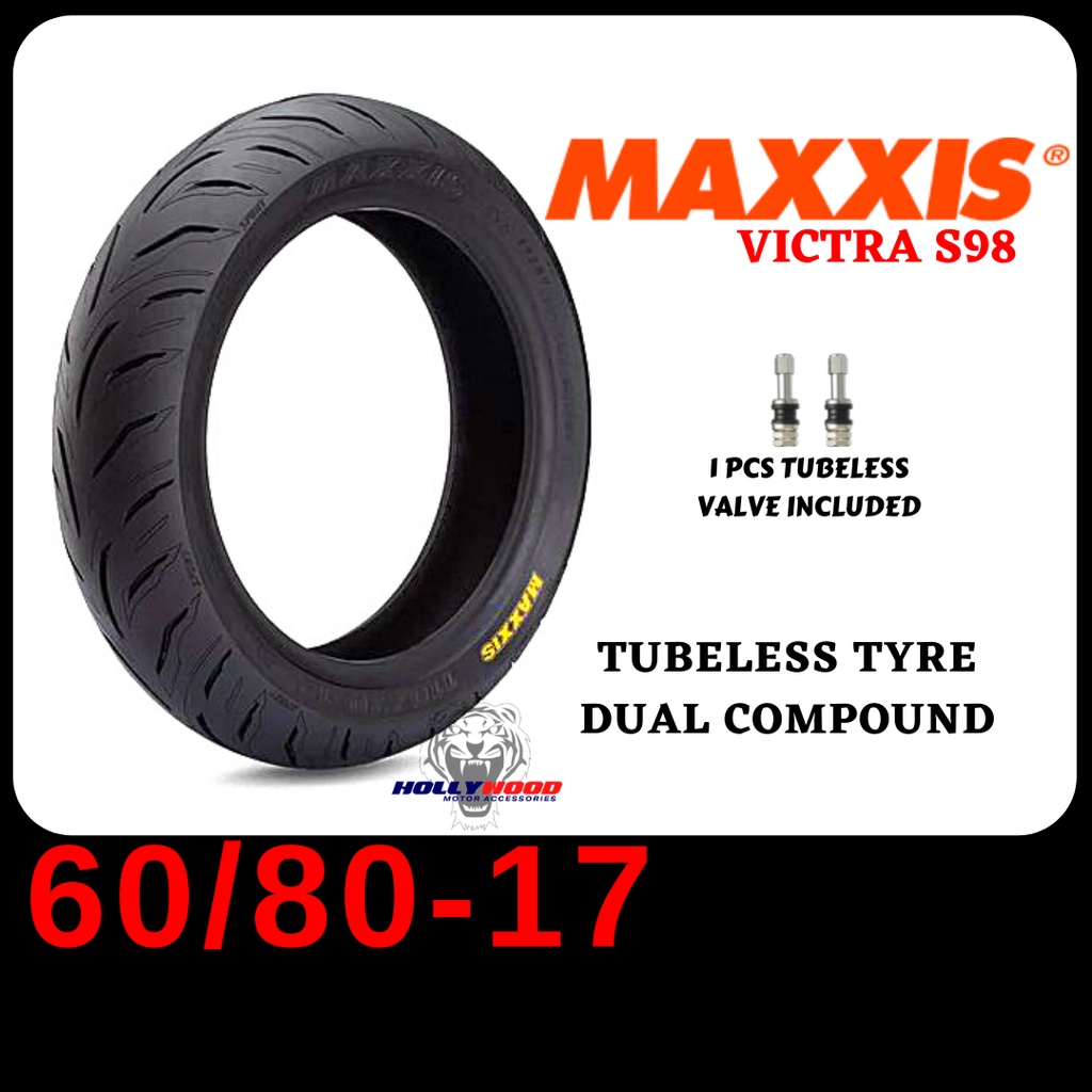 MAXXIS VICTRA S98 RIM 17 TAYAR TUBELESS 60/80-17 MAXXIS S98 TUBELESS ...