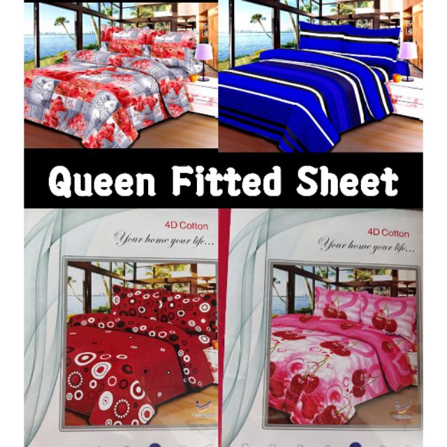 Cadar Cartoon Queen 4-IN-1 100% Cotton | Shopee Malaysia