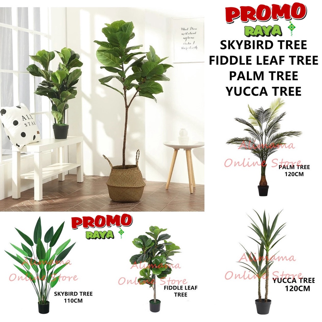 RAYA PROMO Artificial Tree PREMIUM POKOK HIASAN VIRAL Fiddle Leaf tree ...