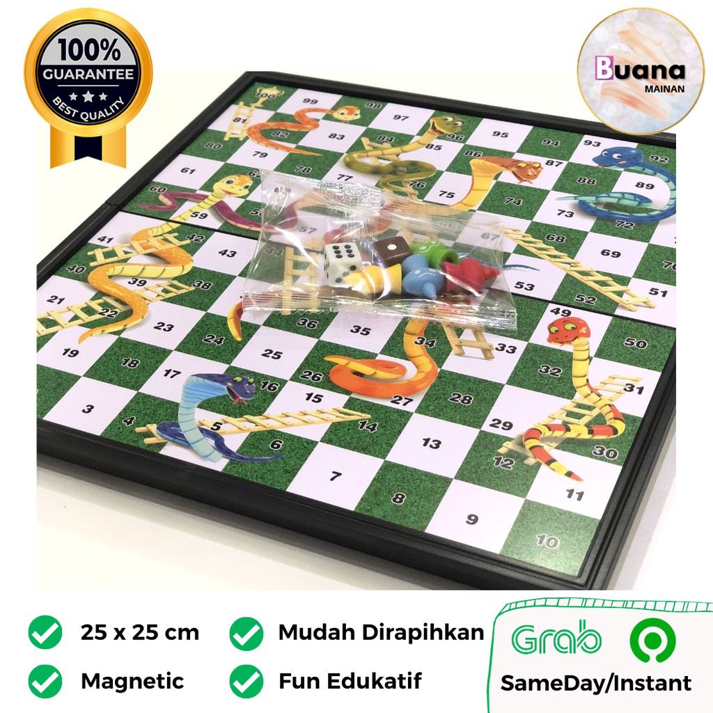 Magnetic Board Game SNAKE LADDERS SNAKE LADDERS Children's Educational ...