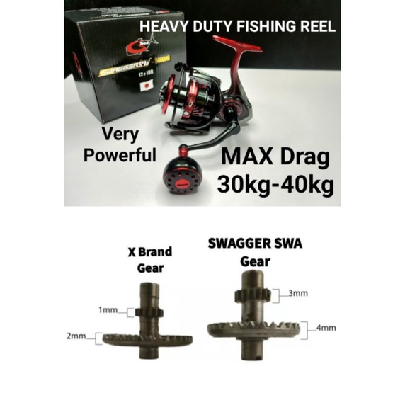 GTECH SWAGGER SWA SALTWATER MAX DRAG POWER 40KG SPINNING REEL WITH 1 ...