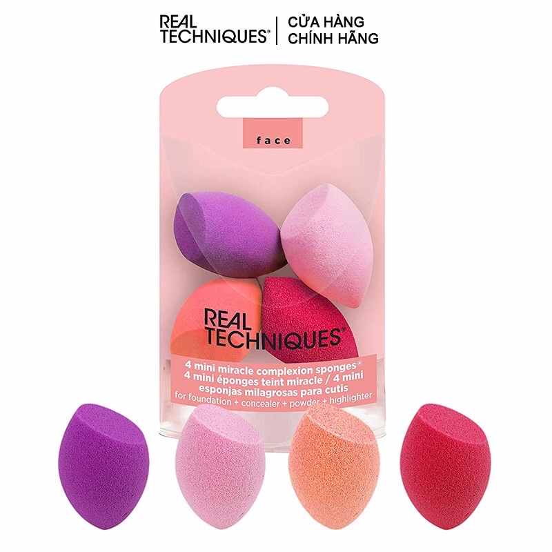[auth Product]set of 4 Mini Real Techniques makeup sponges | Shopee ...