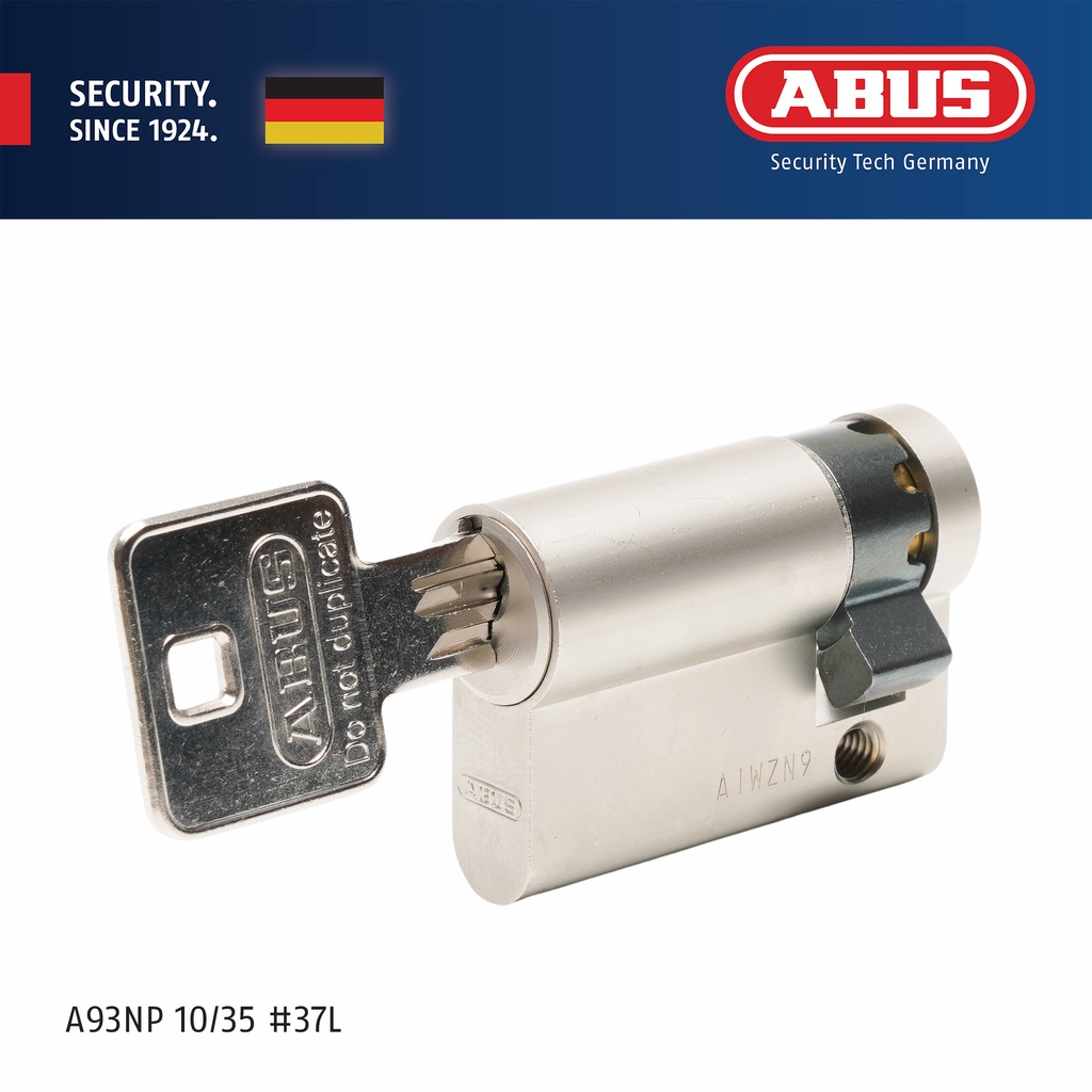 Abus A93NP #37L Euro Profile Cylinder with 3 Keys. Variants: Type of Cylinder and Length ...