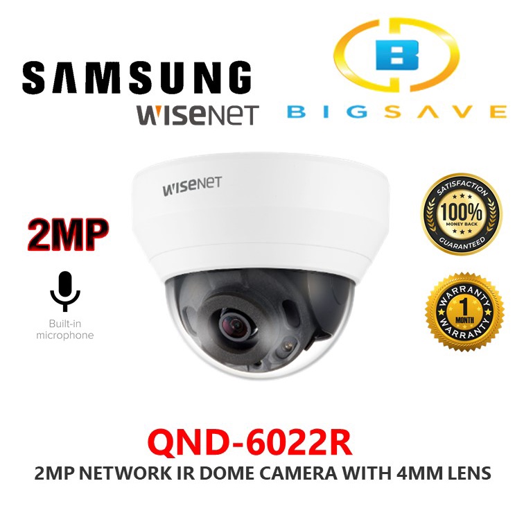 SAMSUNG WISENET 2MP QND-6022R NETWORK IR DOME CAMERA | Shopee Malaysia