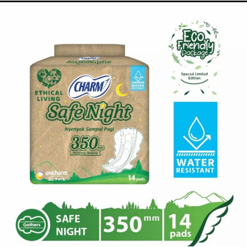 Charm Sanitary Pads safe night eco polybag LIMITED edition | Shopee ...