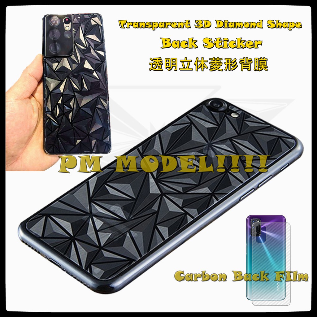 🔥 PM MODEL!! 🔥 Transparent 3D Diamond Shape Back Sticker For Major ...