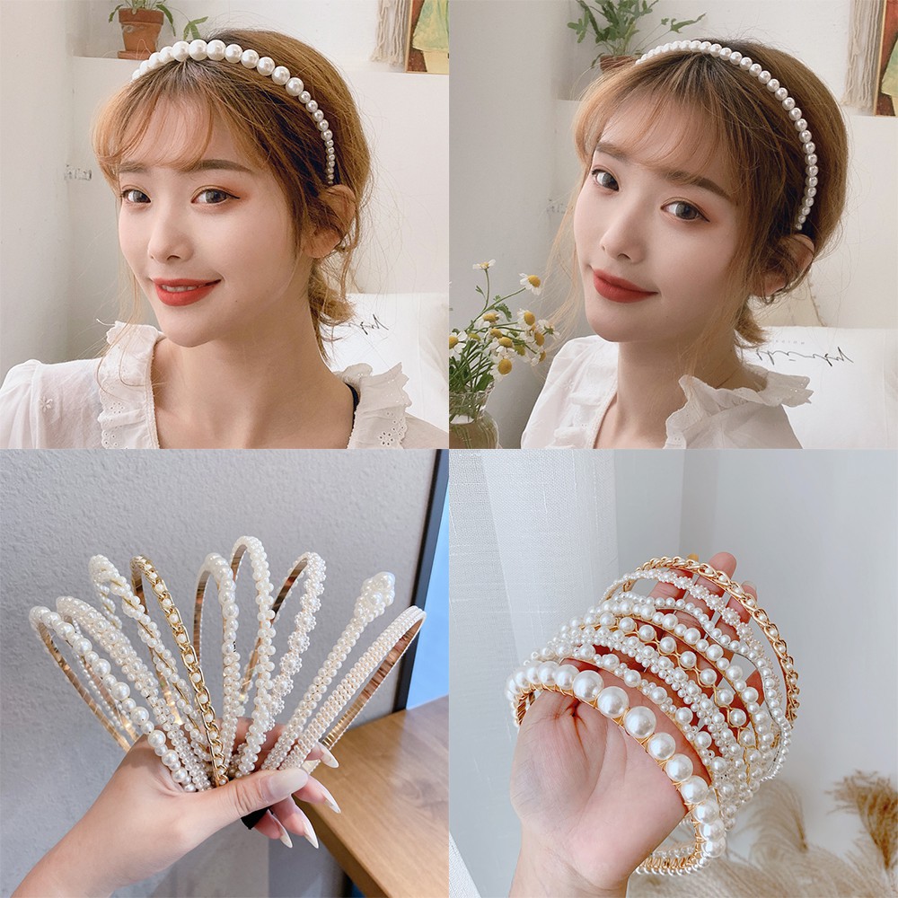 Ifyou Korean Fashion Pearl Headband Ins Princess Hairband Elegant Women Hair Accessoires Gift Shopee Malaysia