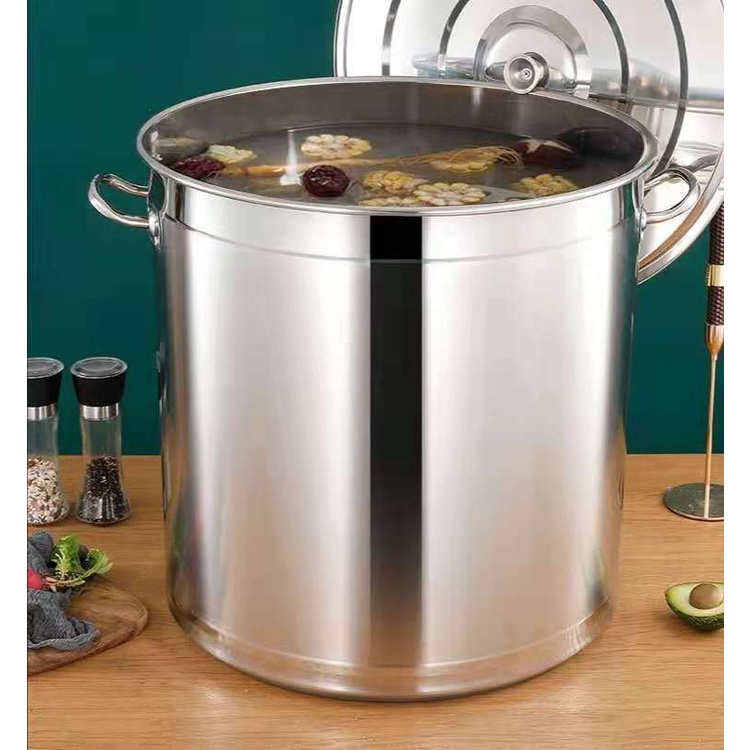 30x30cm/35x35cm/40x40cm Periuk Stok Stainless Steel Stock Pot Home ...