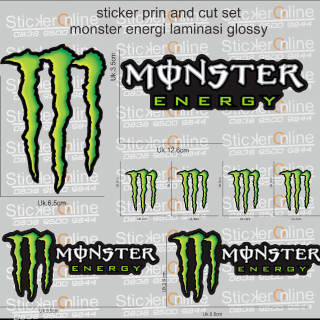 Sticker print and cut set monster energy helmet and motorbike | Shopee ...
