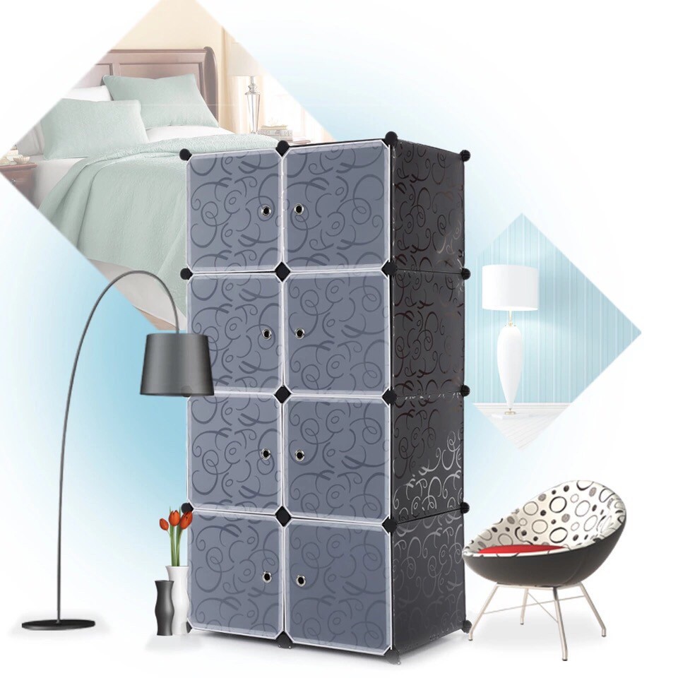 DIY Magic Wardrobe Cabinet Cube Rack Clothes Storage Bedroom Wardrobe ...