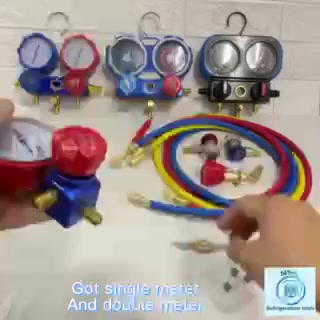 Analog manifold gauge refrigeration set gas meter double / single check ...