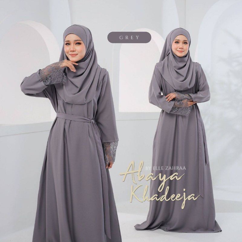 ELLE ZAHRAA | BEST SELLING ABAYA KHADEEJA | LACE SERIES| NURSING | Shopee Malaysia