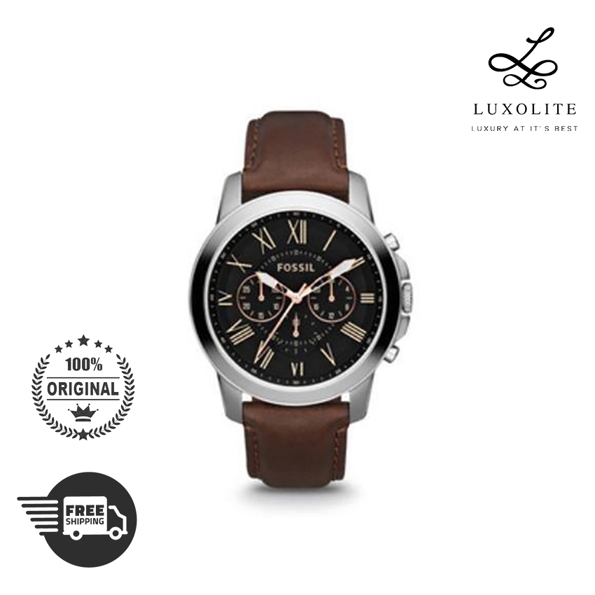 Fossil Chronograph Grant FS4813 Brown Leather Men's Watch | Shopee Malaysia