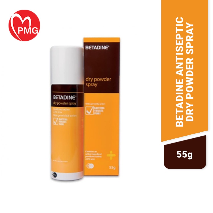 [PMG PHARMACY] Betadine Antiseptic Dry Powder Spray 55g - for treatment ...