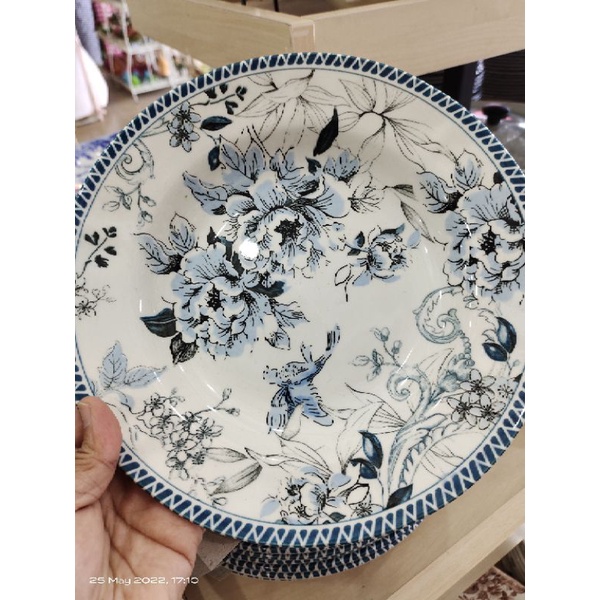 💥NEW ITEM!! 8" Blue Floral Claytan Dinnerware,Deco Plate, Bowl & Plate ...