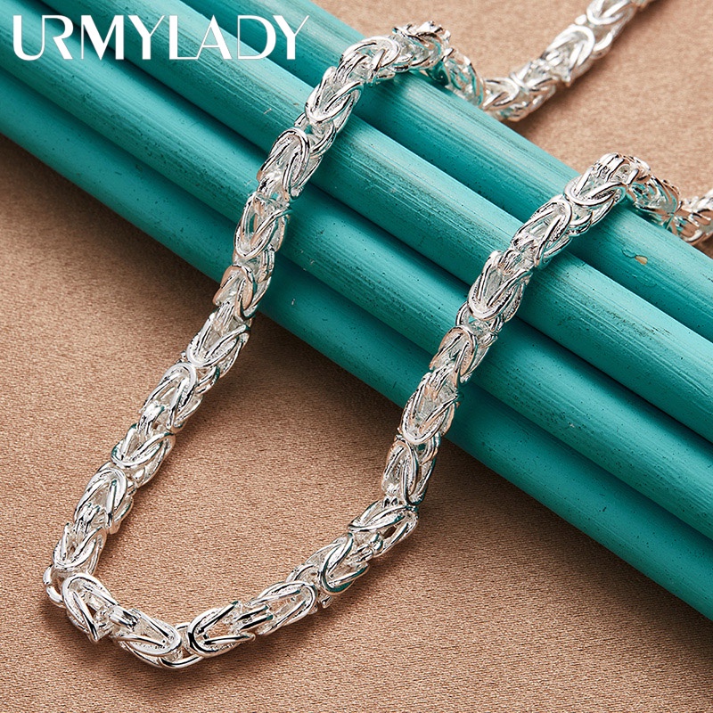 URMYLADY 925 Sterling Silver Charm Chain 20 Inch Simple Necklace For ...