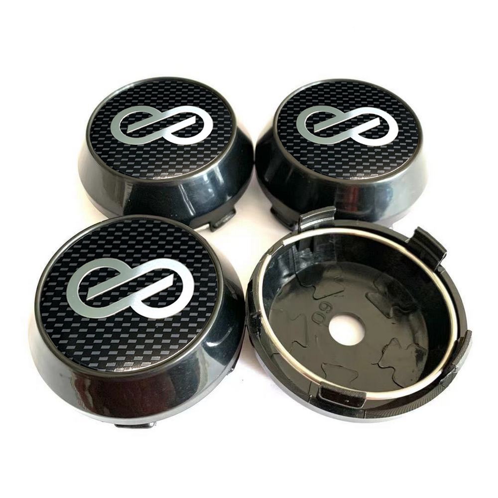 4pc 60/64/65/68/69MM Enkei Plaid Shading Sticker Car Wheel Center Sport ...