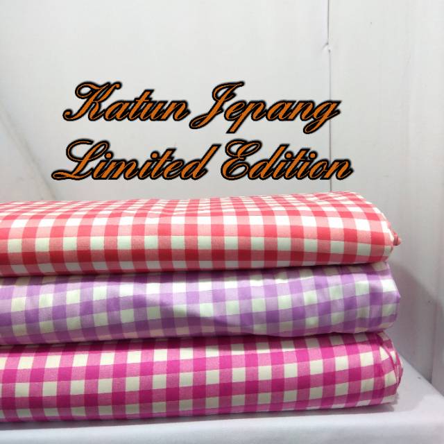 KATUN Original Japanese Cotton Fabric (Good) Medium Square Pattern ...
