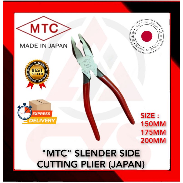 [100% JAPAN] MTC SLENDER SIDE CUTTING PLIER (MTC-38 / MTC-39 / MTC-40 ...