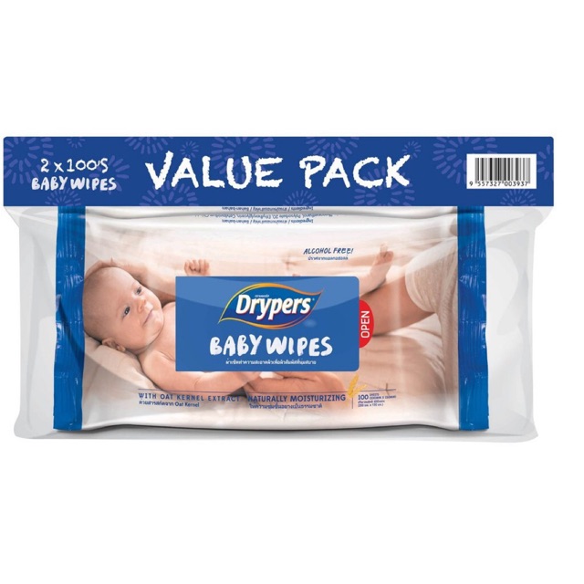 Drypers Baby Wipes 100's x 2 | Shopee Malaysia