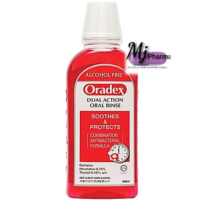 Oradex DUAL ACTION ORAL RINSE Alcohol Free 400ml | Shopee Malaysia