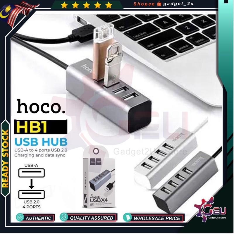 Original Hoco HB1 4-Ports USB Hub,4 Separate USB 2.0 interfaces ...