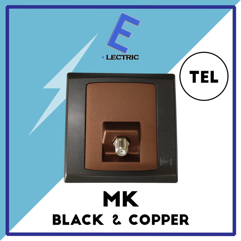 MK TEL Switched Socket 250VAC - Black & Copper Colour | Shopee Malaysia
