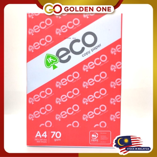 IK Eco Copy Paper A4 500Sheet 70GSM (210 X 297MM) | Shopee Malaysia