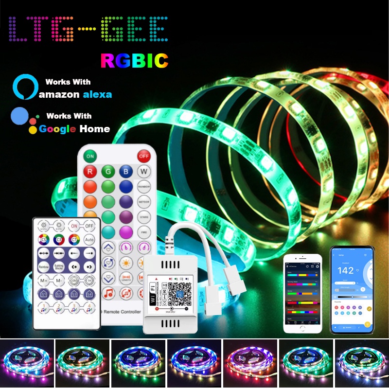LTG-GEE RGBIC Rainbow WS2811 LED Light Strip Waterproof 20M 5050 RGB ...