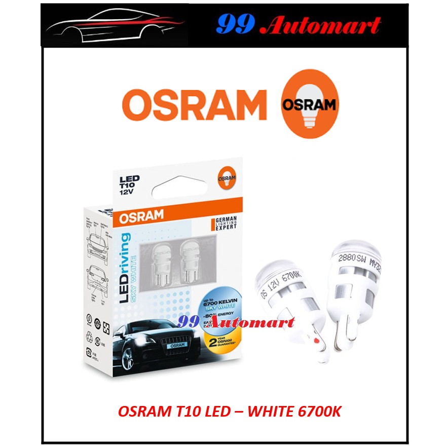 ( 1Pair ) OSRAM LED BULB T10 W5W Cool White LED 4090 6700K 12V | Shopee Malaysia