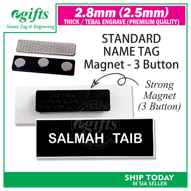 Name Tag MAGNET, Name Tag PIN Untuk Tag Nama Sekolah Cikgu, Murid dan ...