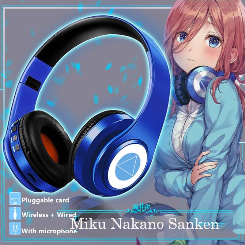 Cosplay Cartoons Headphone Miku Nakano Sanken Wireless headphones Wired ...
