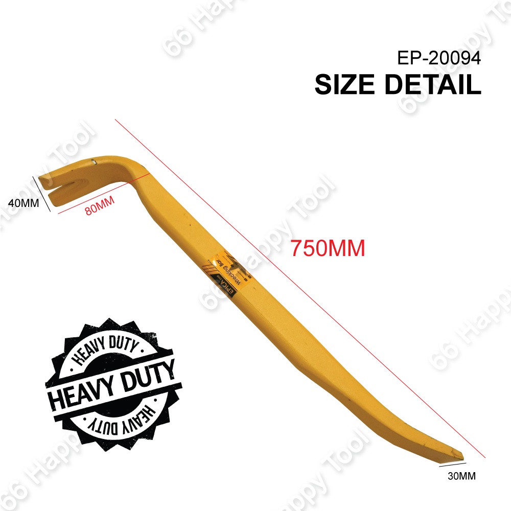 EPICA STAR Heavy Duty 18"/24"/30" Metal Wrecking Claw Craw Bar Nail ...