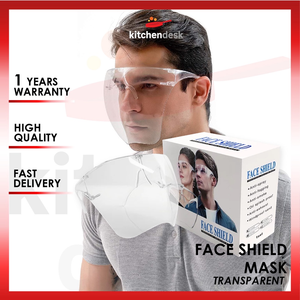 KD_ Face Shield Mask Transparent Cover Adult Pelindung Muka Protection ...