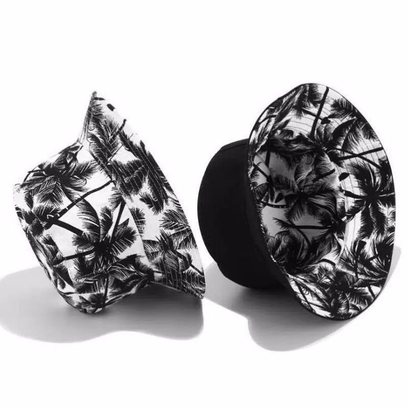 Reversible Coconut Tree Screen Printing Bucket Hat/Beach Coconut Screen ...