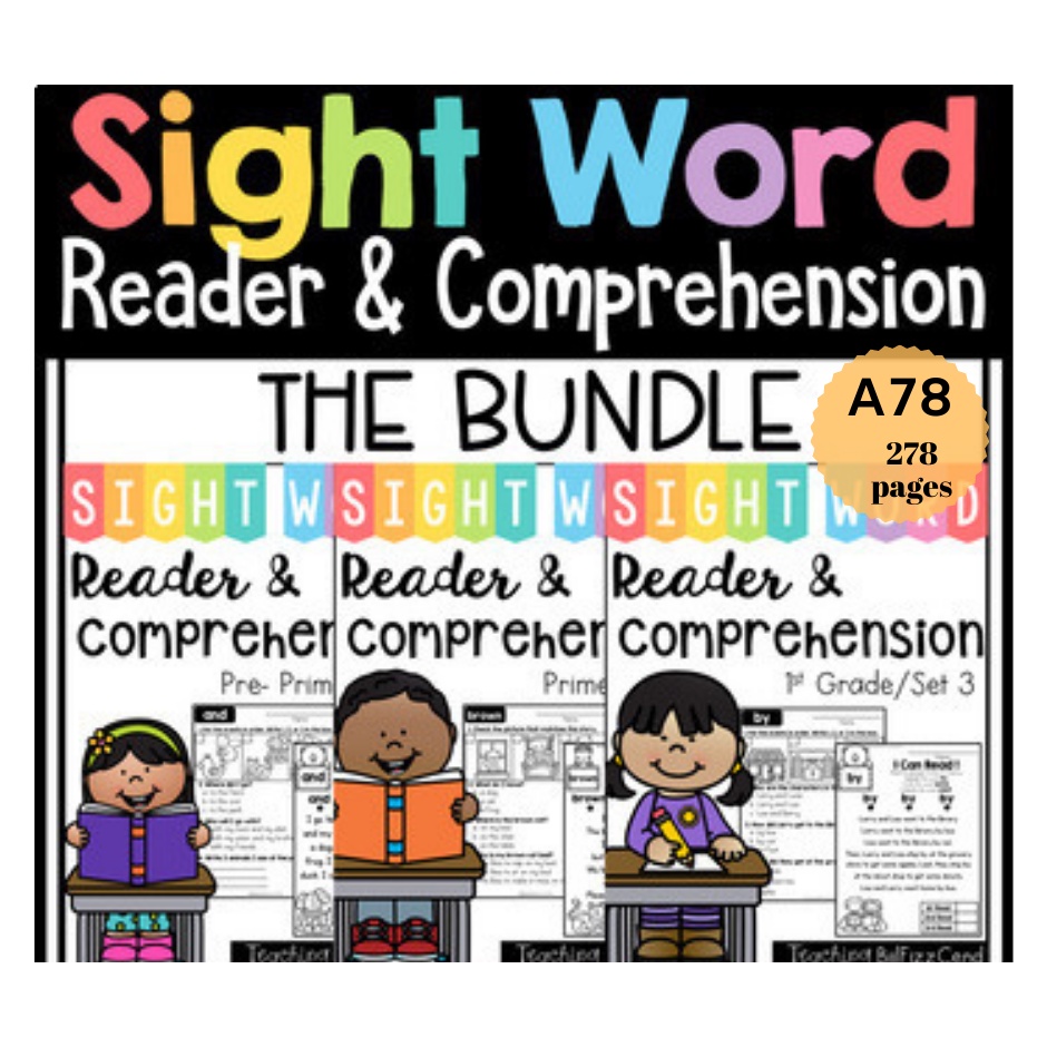 A78 Printable Sight Word Reader and Comprehension 3 sets 278 pages [PDF ...