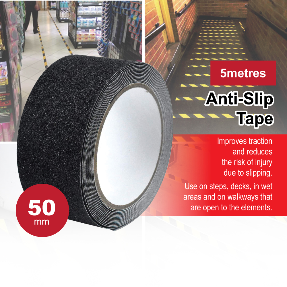 Safety Tape High Traction (yellow x black 50mm x 5m) Anti-slip Safety ...