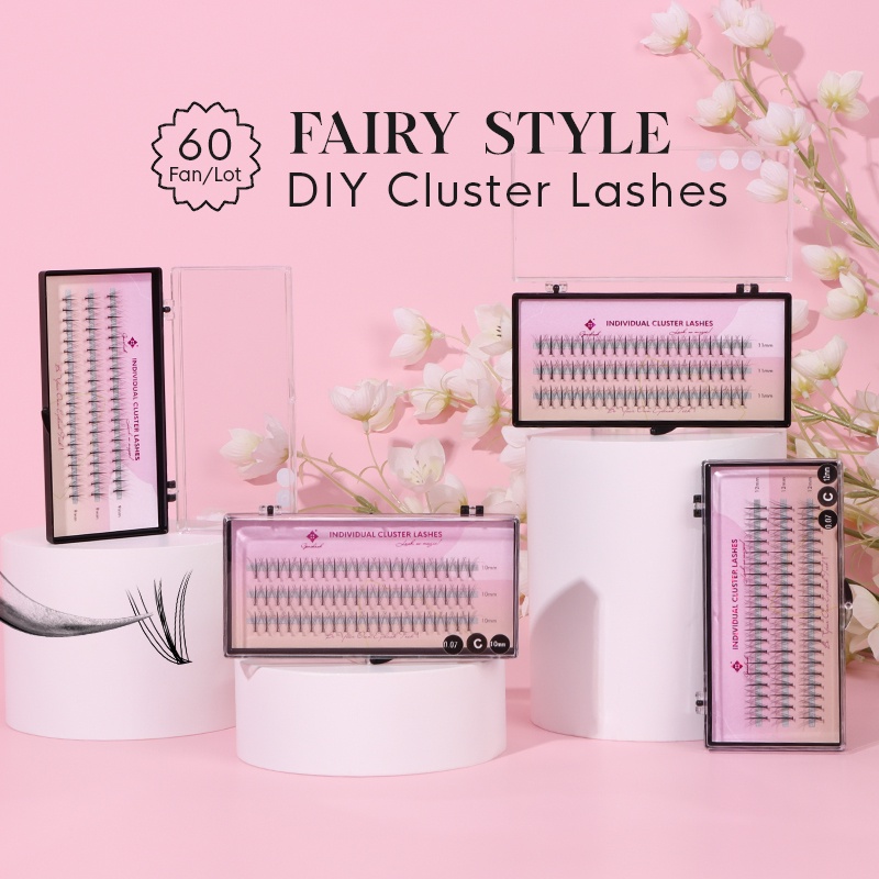 Genielash Fairy Eyelashes 8mm-14mm Fishtail Eyelash Cluster Spikes Lash ...