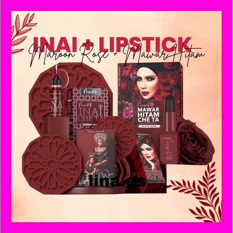 Che Ta Inai Marron Gincu Lipstick Mawar Hitam Rose Merah| Color Maroon | Inai Cheta Original HQ ...