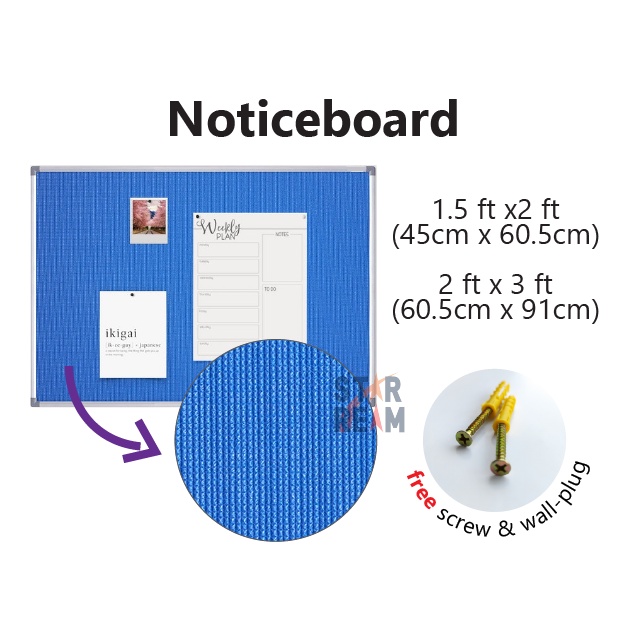 1.5x2ft, 2x3ft Soft Blue Foam Pin Board / Foam Board / Notice Board ...