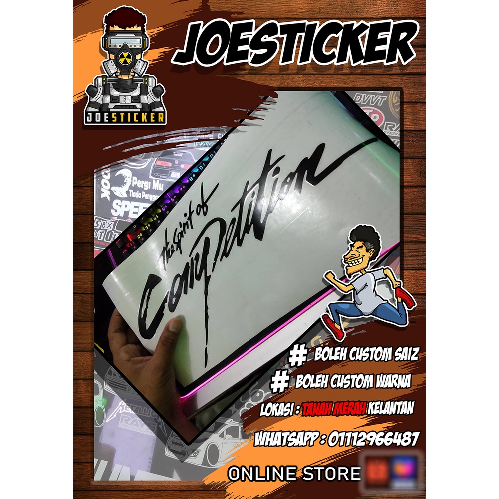 💥Sticker Bonet Kereta💥 The Spirit Of Competition. 💢 Pilihan warna ...