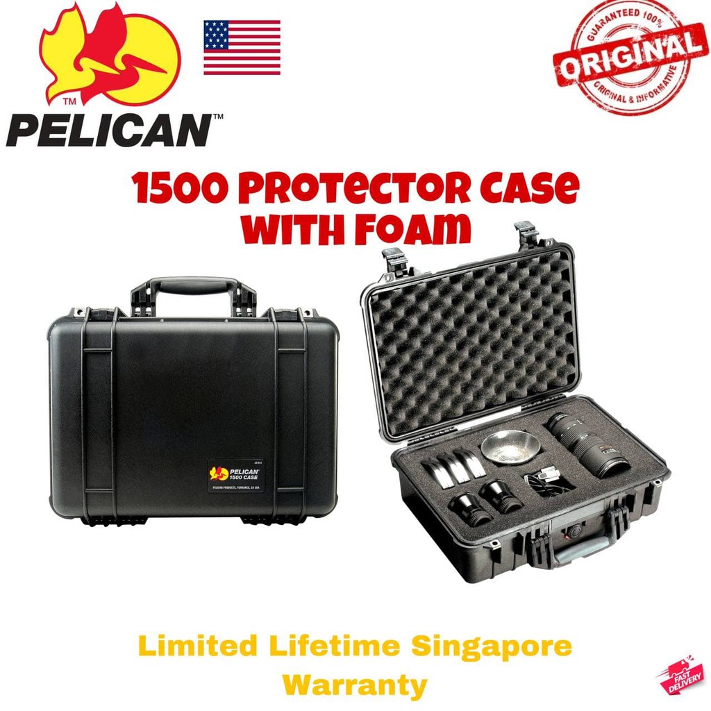 Pelican 1500 Protector Case with Foam (Limited Lifetime SG Warranty ...