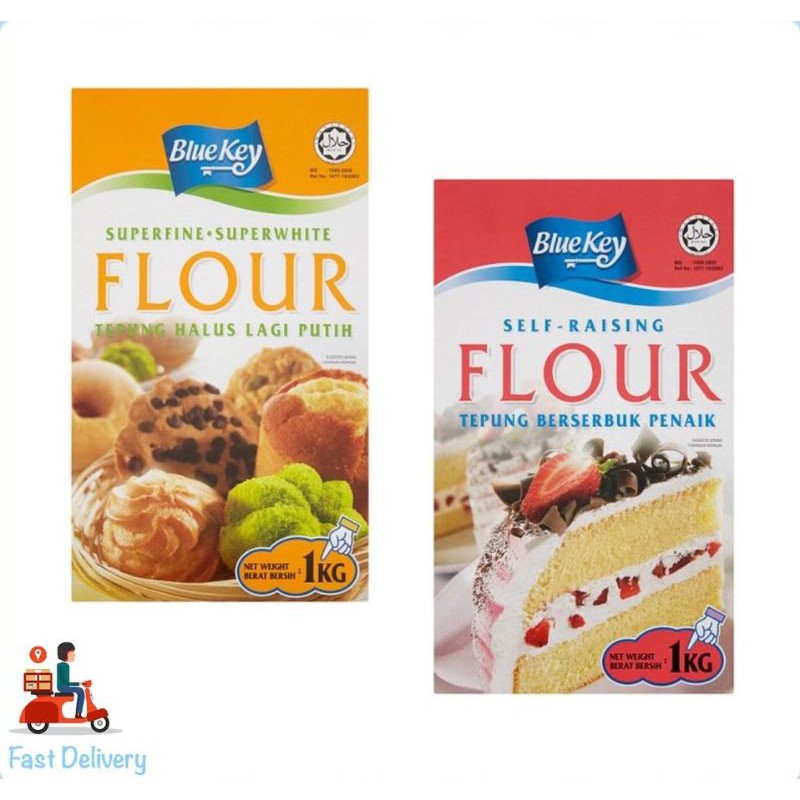 Bluekey self raising cake flour/ super fine super white flour 1kg | Shopee Malaysia