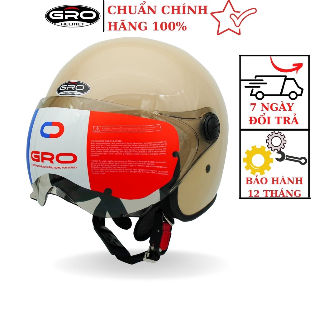 Gro T818 3/4 head helmet with short half-face glasses, fashionable ...