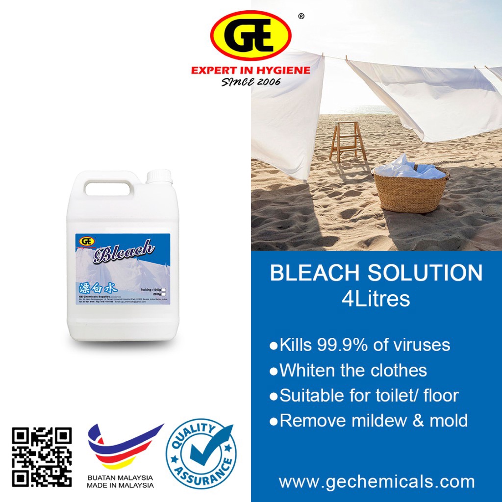 Bleach Solution 4L for whitening fibre (Concentrated 100% Original ...