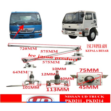NISSAN UD TRUCK PKD211 PKD214 ( KEPALA BESAR ) WIPER LINK ASSY | Shopee ...
