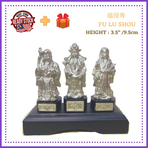 Feng Shui Gods of Wealth Fuk Luk Sau Statues Fu Lu Shou Sculptures ...