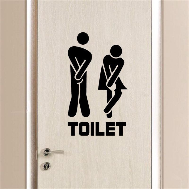 Removable Washroom Toilet WC Sign Stickers Wall Art | Shopee Malaysia