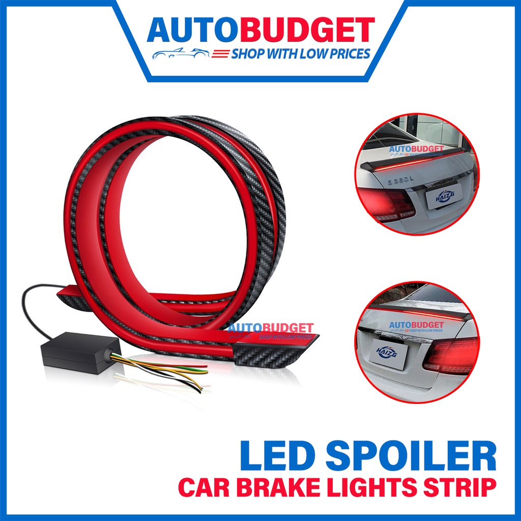 LED Spoiler | Car Brake Light Strip Carbon Rear Wing Lip Kits | 120CM ...