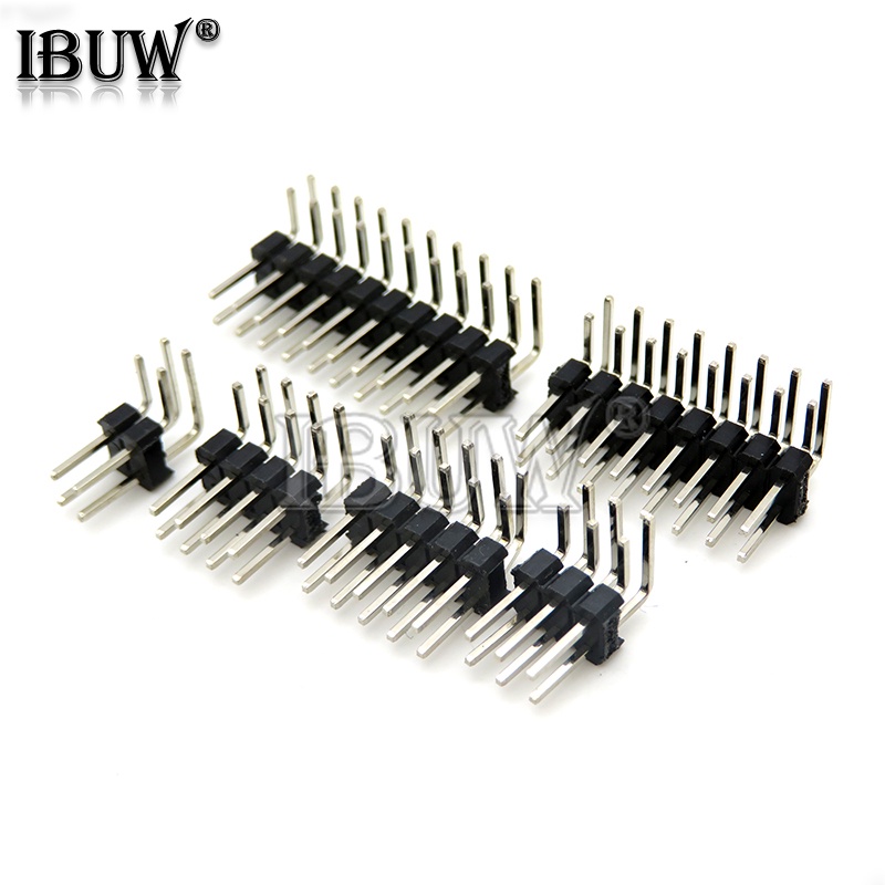 10pcs R/A 2.54mm Double Row Right angle Male Breakaway PCB Board Pin ...